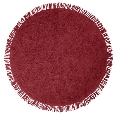 Tappeti rotondi - Alba Natural Cotton Shaggy (borgogna)